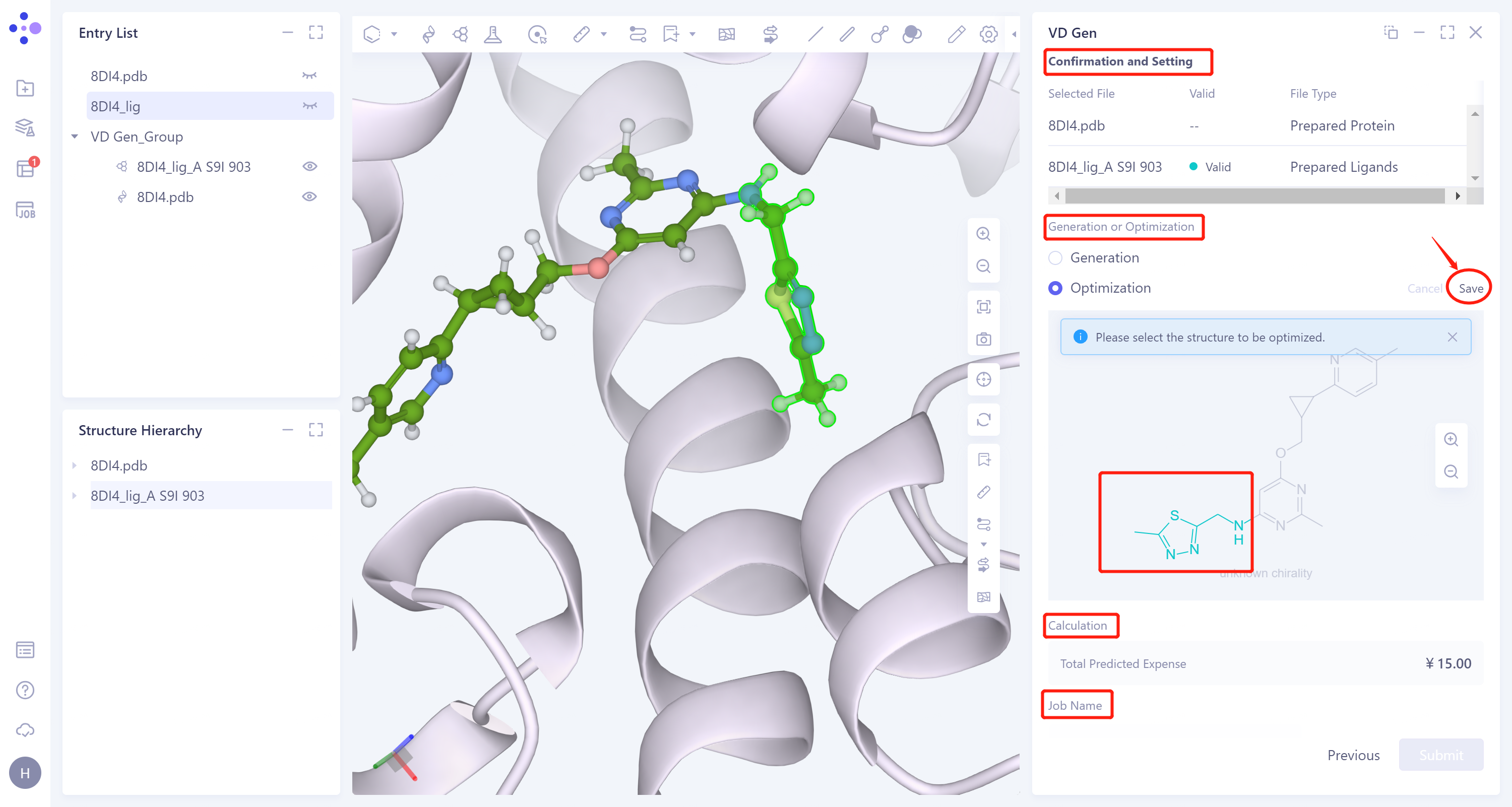 VD Gen: a Novel Molecular Design Based on Protein Pocket | Hermite Docs