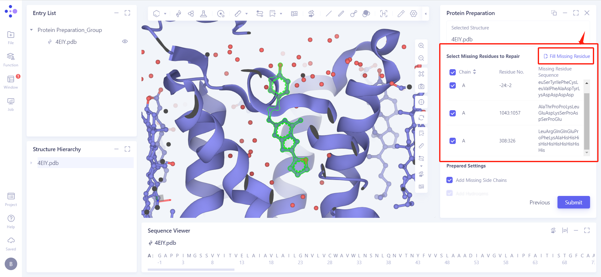 Protein Preparation | Hermite Docs