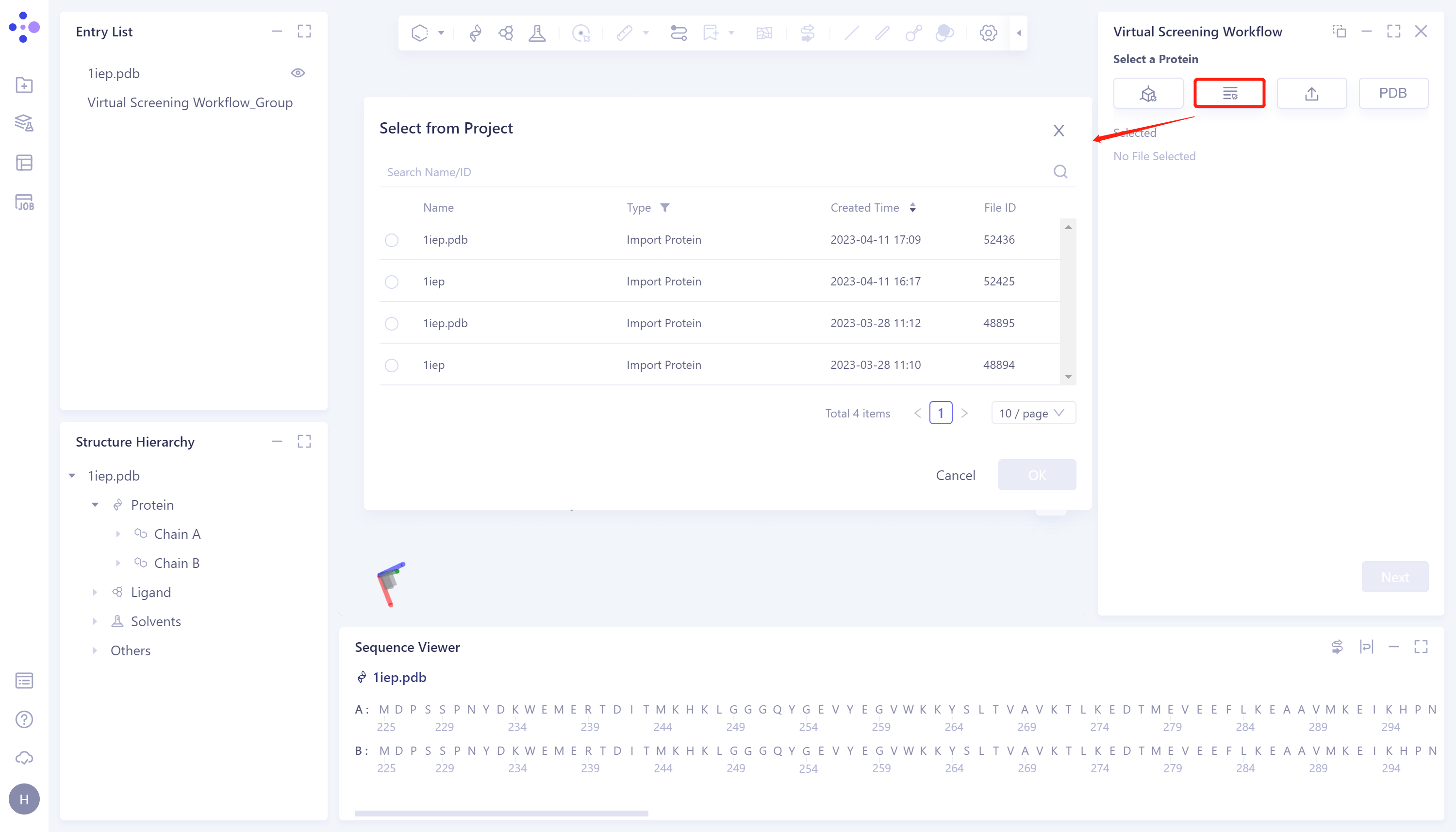 Virtual Screening Workflow | Hermite Docs