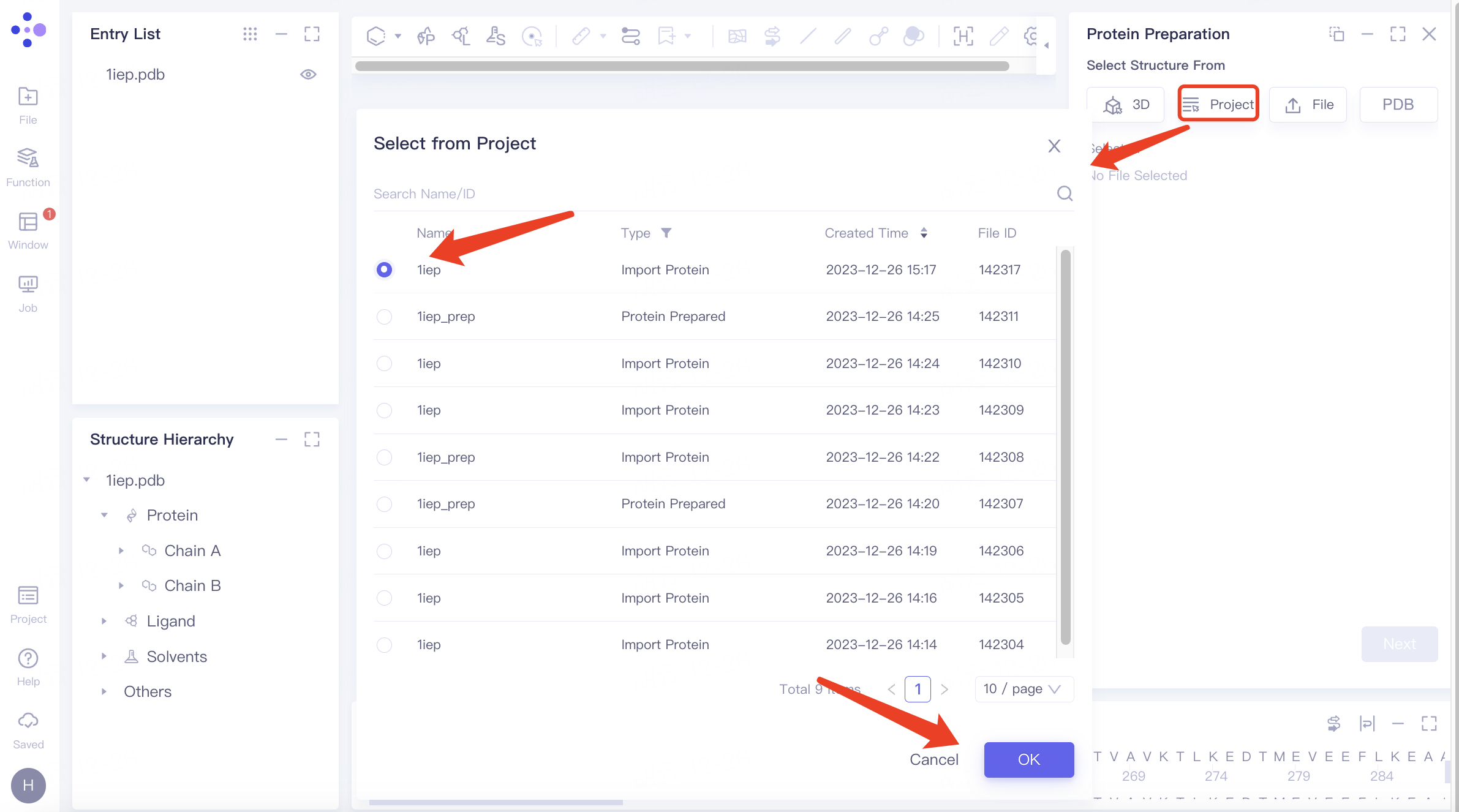 Protein Selection, Ligand Selection and Pocket Setting | Hermite Docs