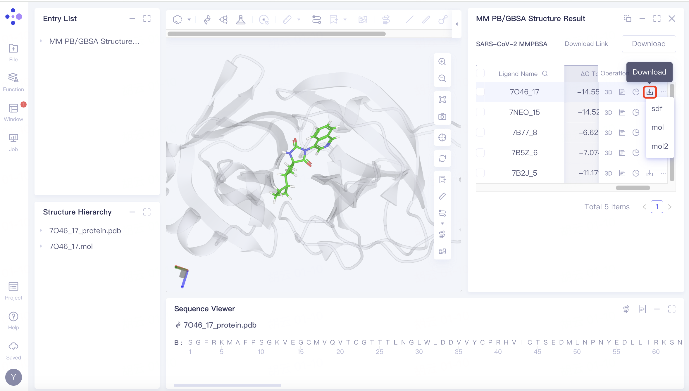 Uni-MM PB/GBSA Structure | Hermite Docs